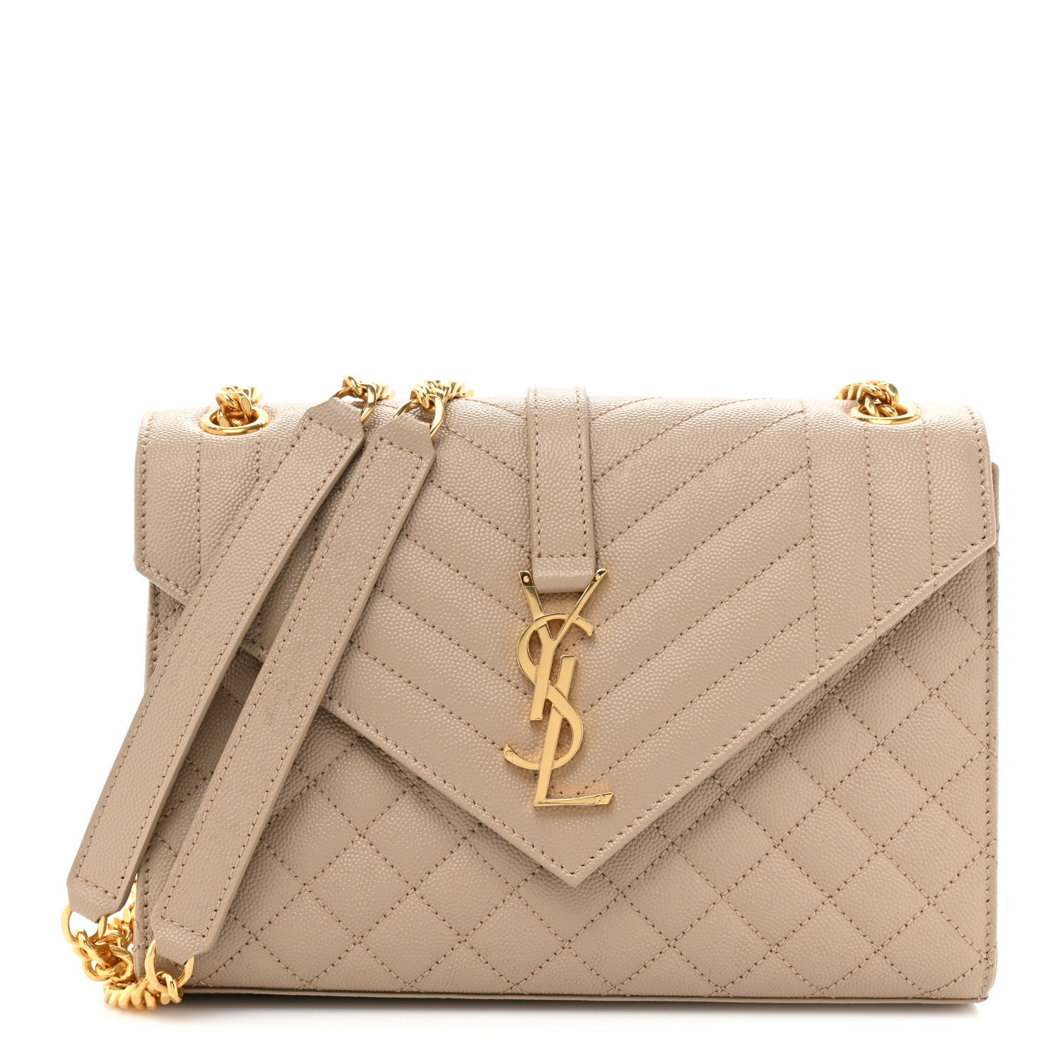 Saint Laurent Grain De Poudre Textured Mixed Matelasse Medium Triquilt ...