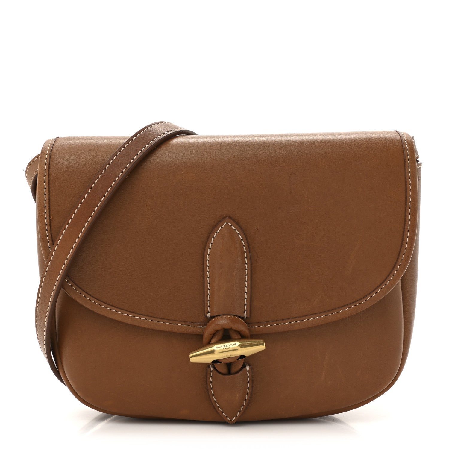 Saint Laurent Vegetable Tanned Calfskin Le Caban Satchel Bag Brick ...