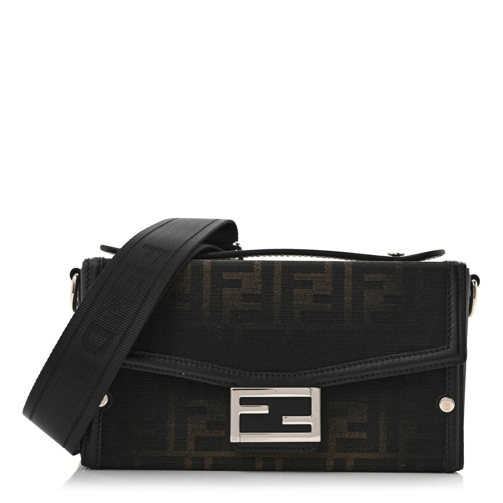 Fendi Recycled Fabric Jacquard Vitello King FF 1974 Baguette Soft Trunk ...
