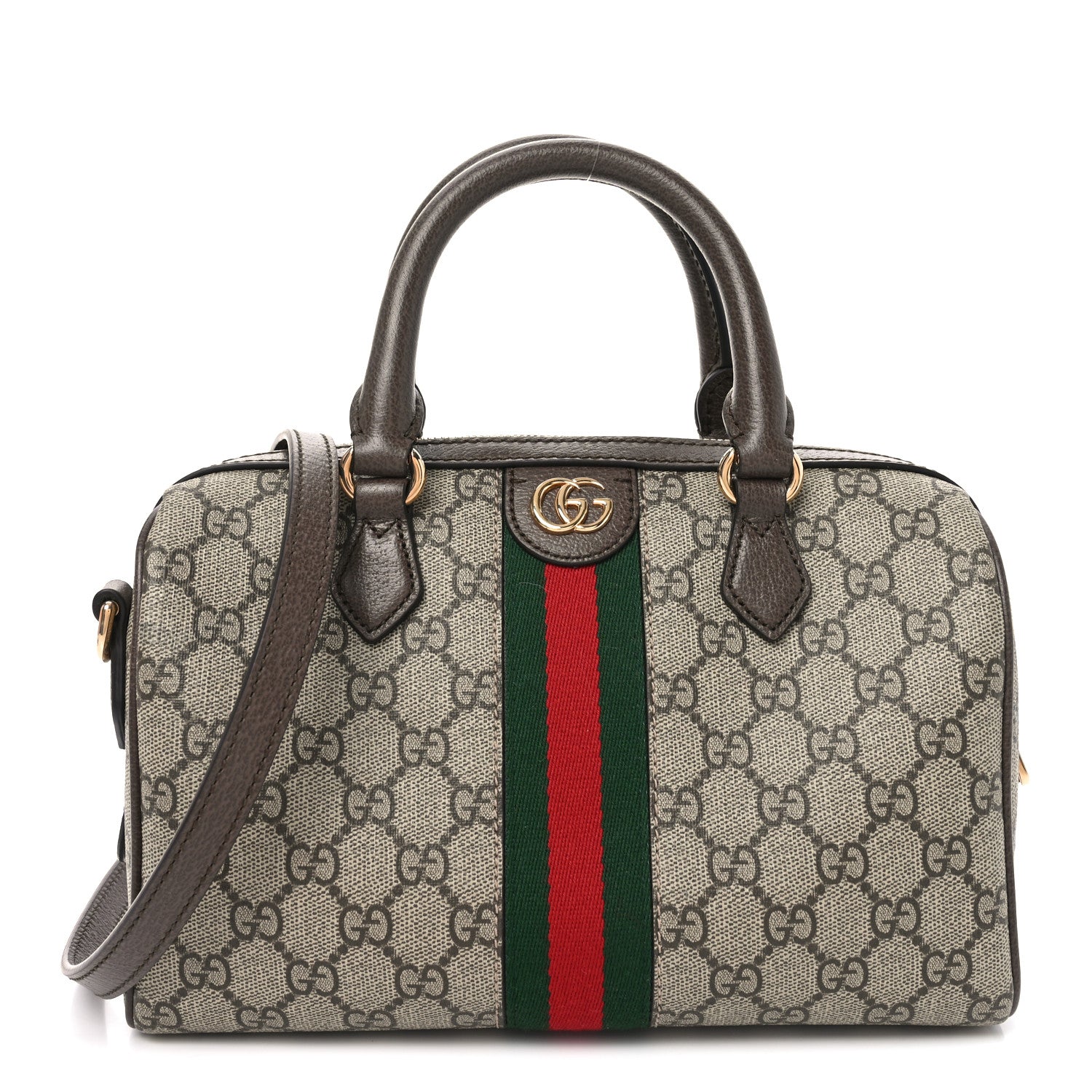 Gucci GG Supreme Monogram Web Small Ophidia Boston Beige New Acero ...