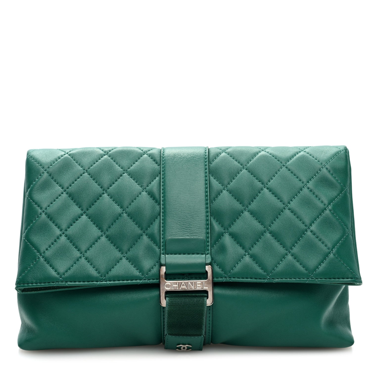 Chanel Lambskin Quilted Grip Clutch Dark Green 1697705 – FASHIONPHILE
