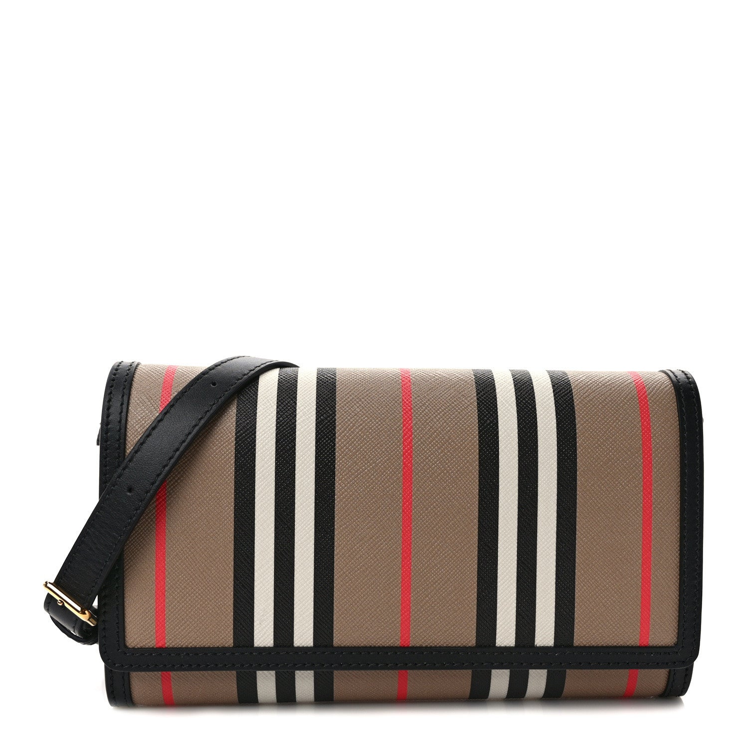Burberry E-Canvas Icon Stripe Hannah Wallet With Detachable Strap ...