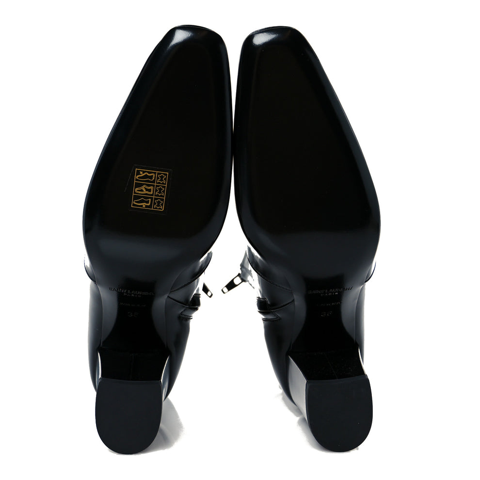 Saint Laurent Vitello Marilyn Betty 70 Ankle Zip Boots 36 Black 1782777 ...