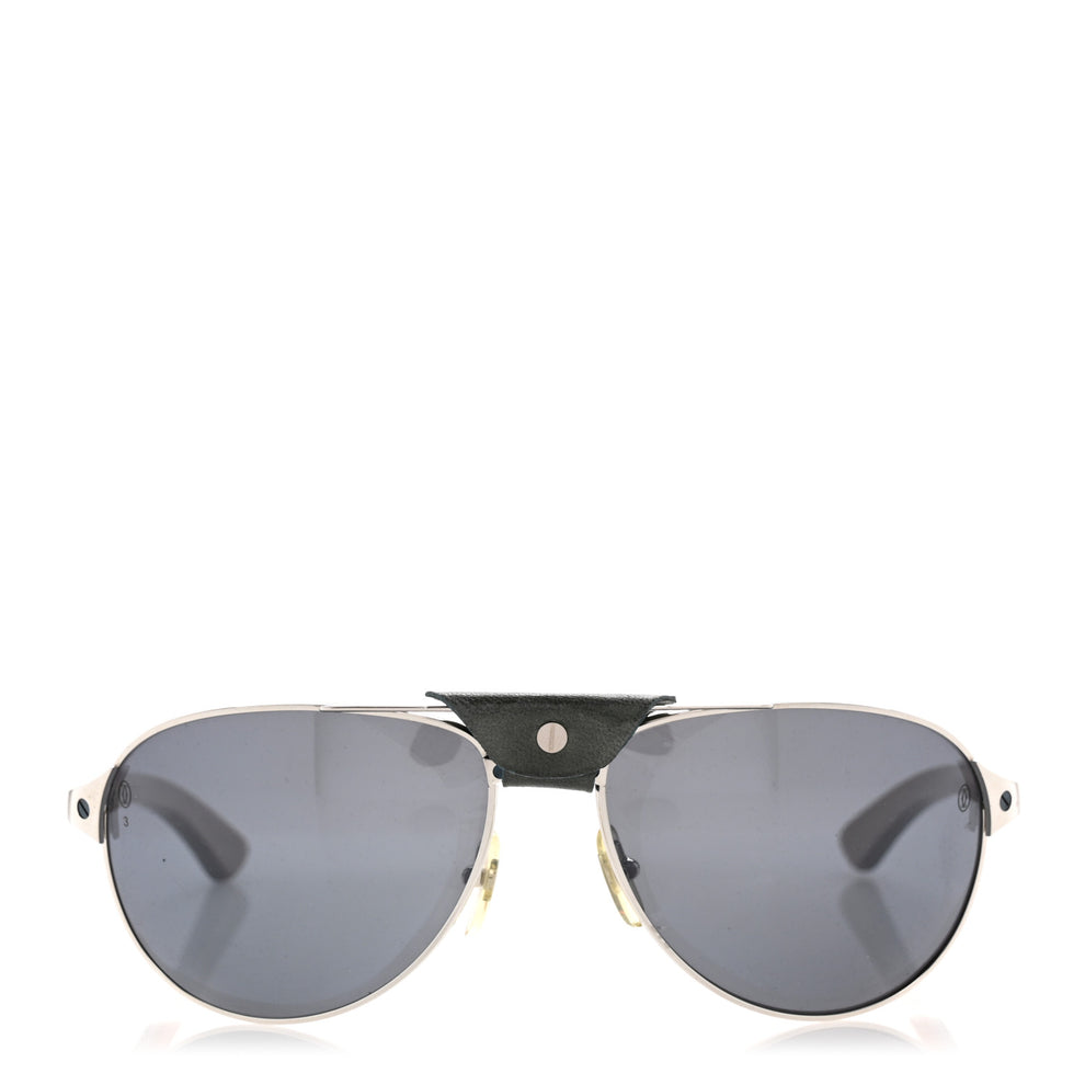 Cartier Metal Santos Dumont Aviator Sunglasses Silver 1738285 ...