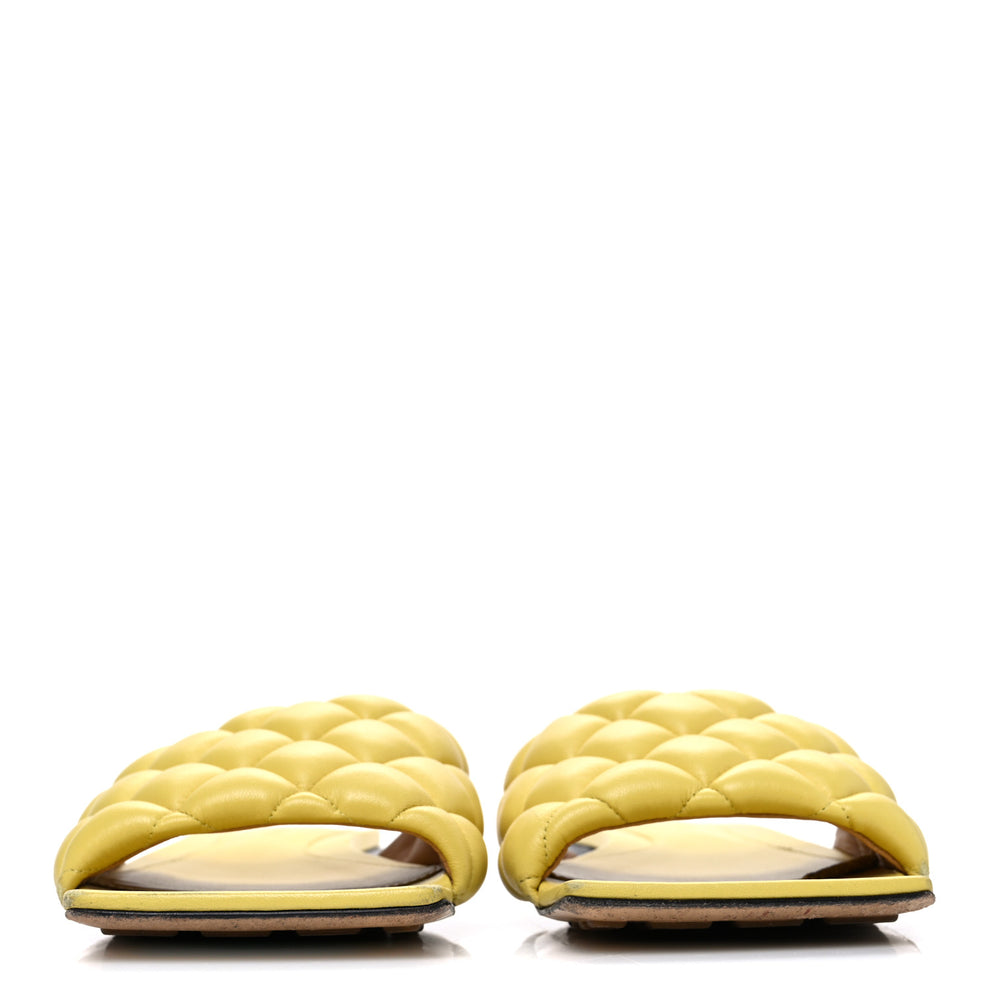 Bottega Veneta Nappa Matelasse Padded Flat Sandals 39 Pear 1779882 ...