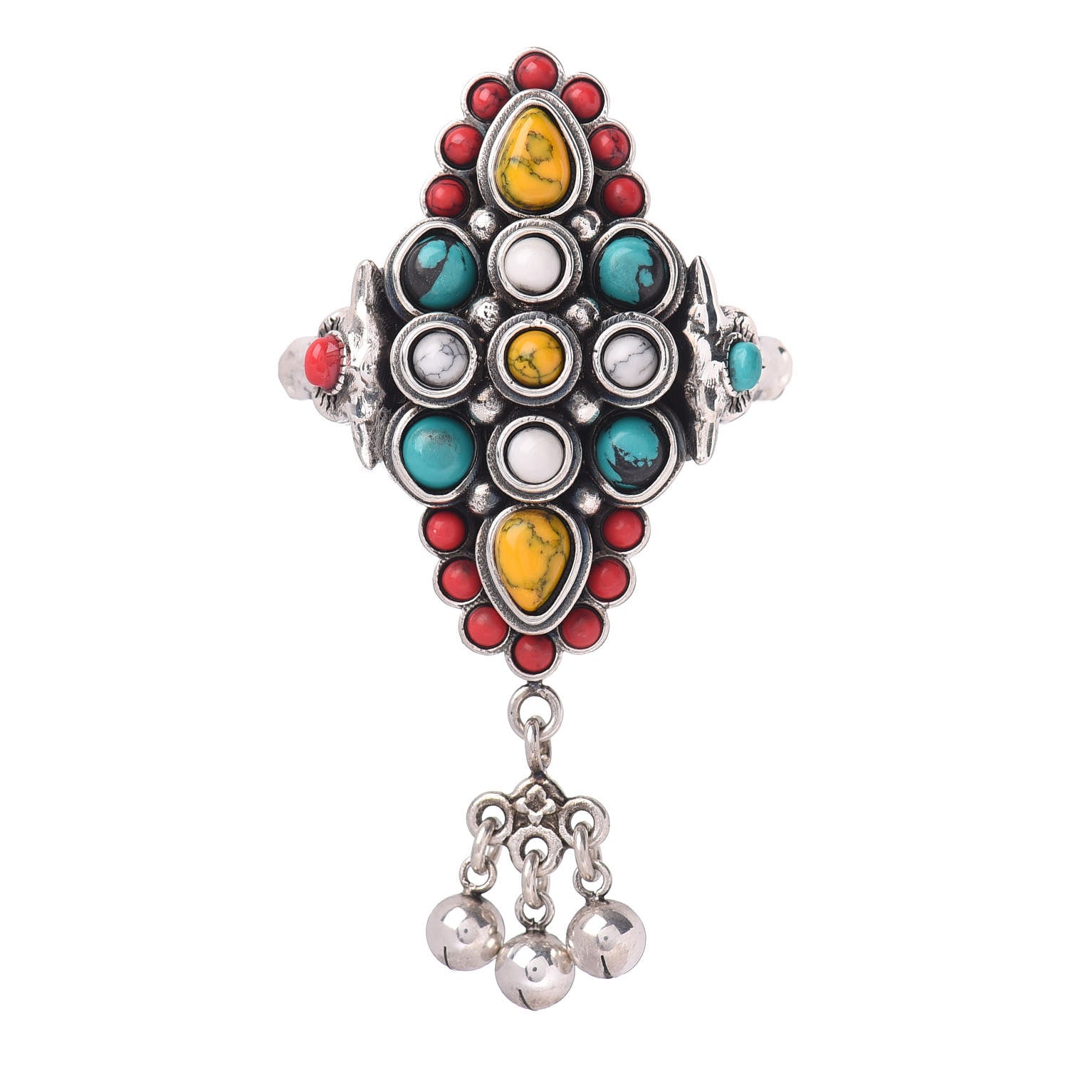 Gucci Sterling Silver Howlite Resin Anger Forest Ring 50 5.25 703860 ...