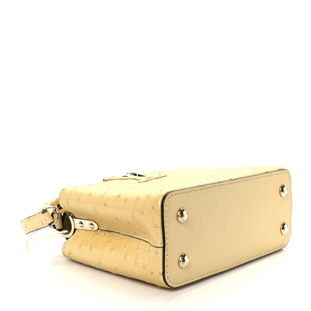 Louis Vuitton Iridescent Ostrich Capucines Mini Yellow 1779175 ...
