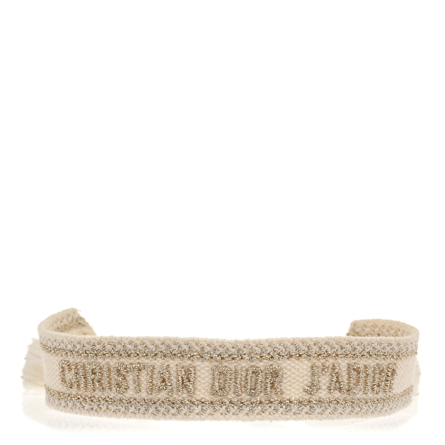Christian Dior Woven Cotton Butterfly J'Adior Friendship Bracelet White ...