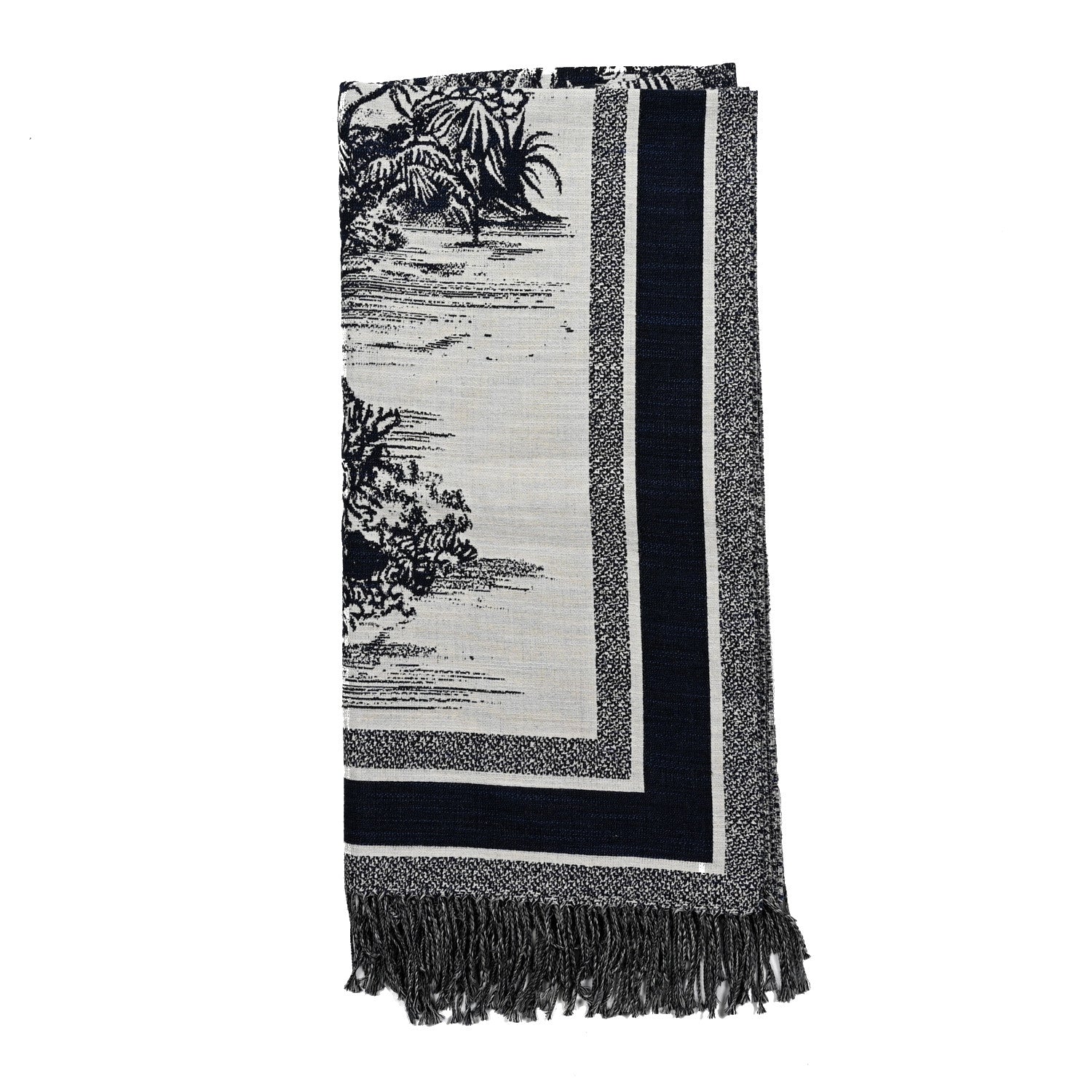 Christian Dior Cashmere Wool Toile De Jouy Throw Blanket Black White ...
