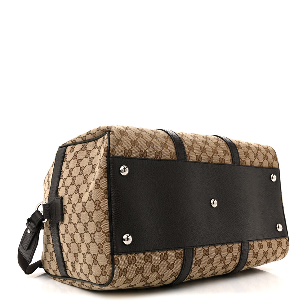 Gucci Monogram Dollar Calfskin Boston Duffle Bag Beige Ebony Testa di ...