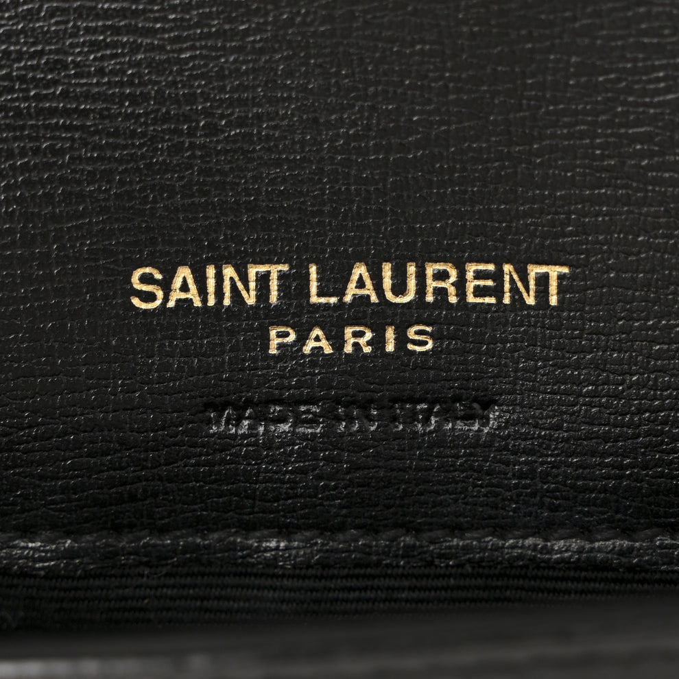 Saint Laurent Smooth Calfskin Monogram Phone Holder Crossbody Black ...