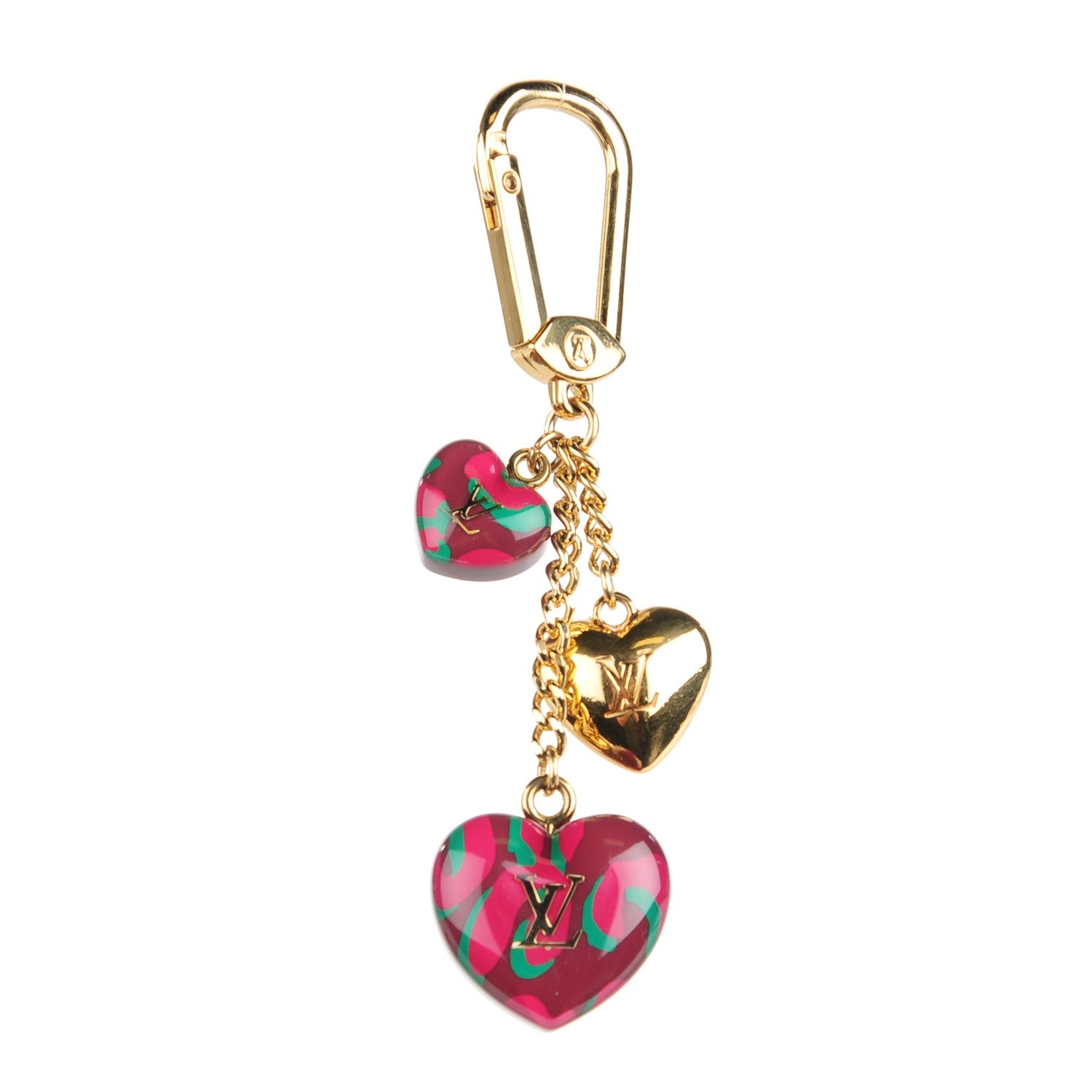 Louis Vuitton Leopard Heart Bag Charm Key Holder Rouge Fauviste 131912 ...