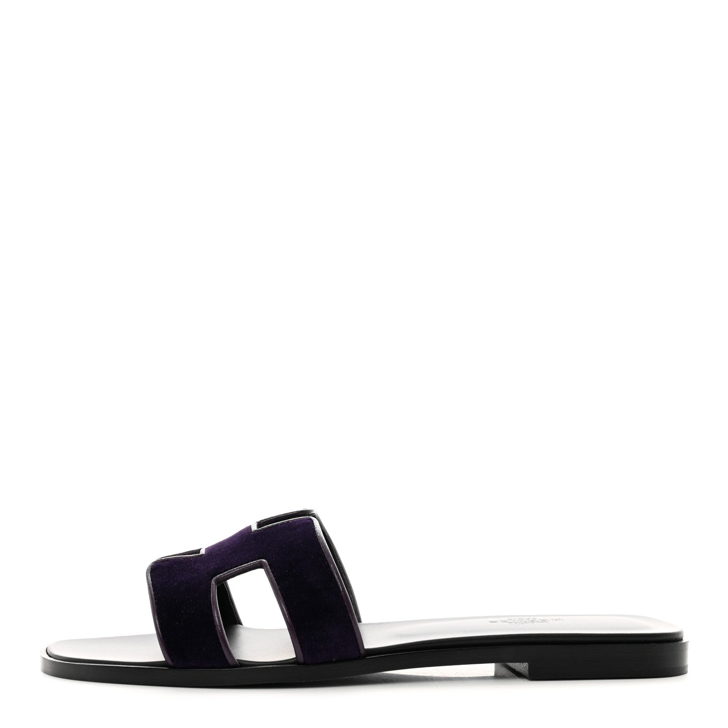 Hermes Velvet Nappa Oran Sandals 38.5 Violet Fonce 1340095 – FASHIONPHILE