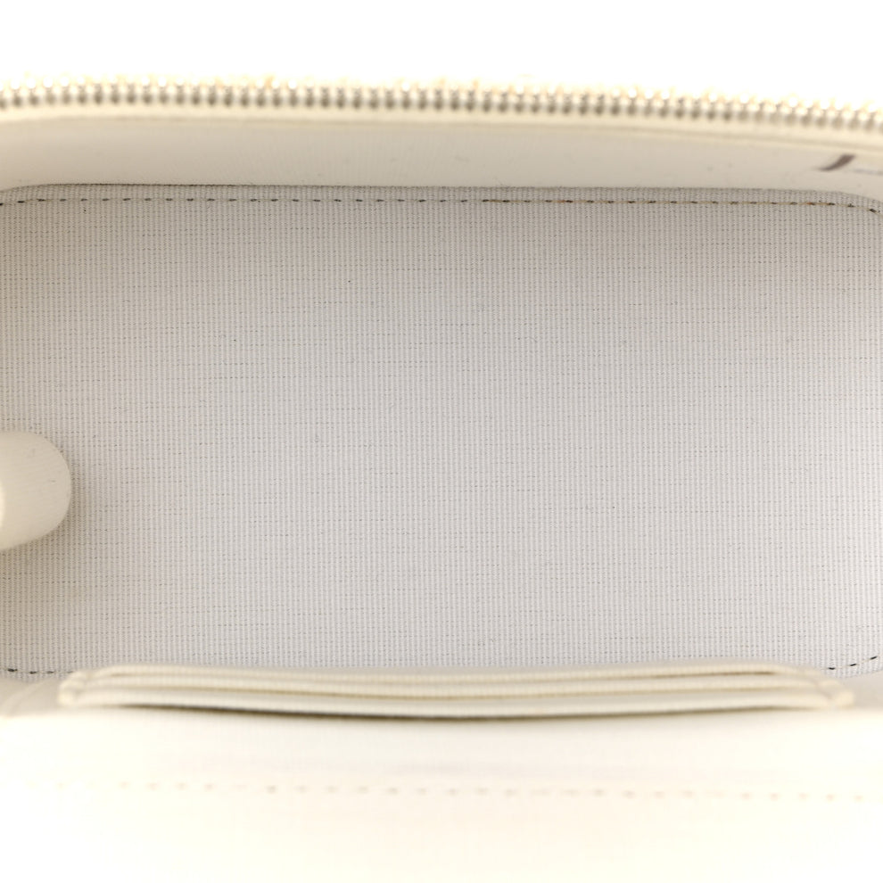 Chanel Lambskin Crochet Quilted Small Vanity Case With Chain White ...