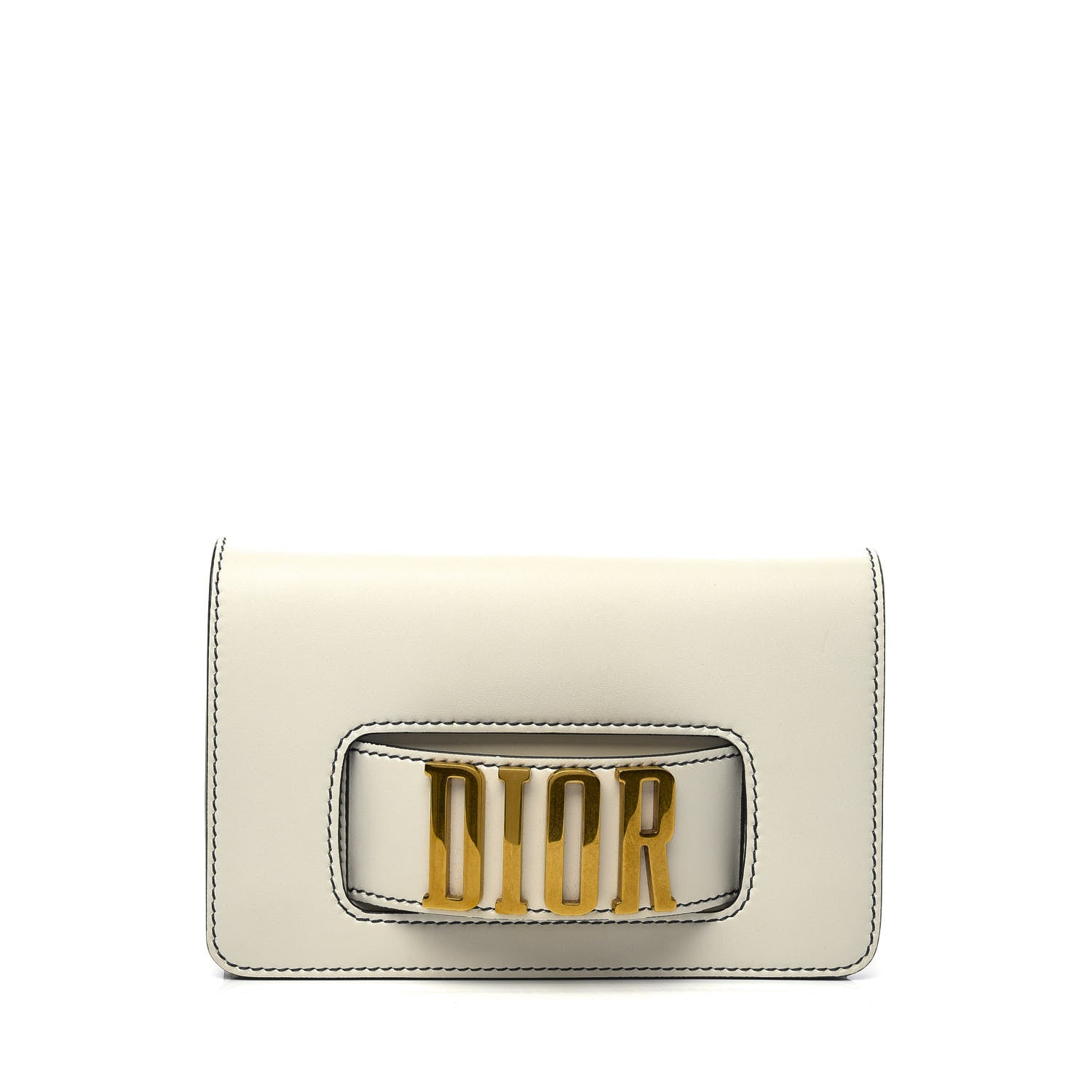 Christian Dior Smooth Calfskin Dio(r)evolution Flap Clutch White 574712 ...