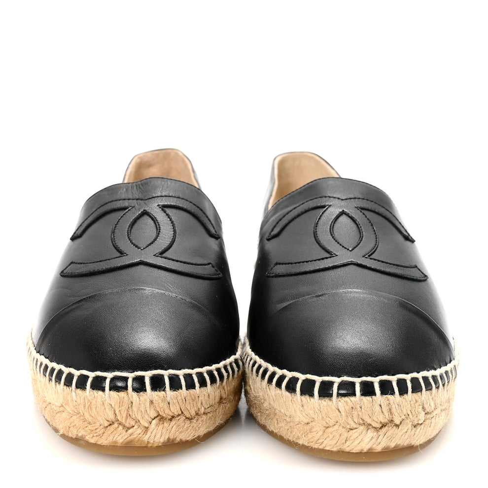 Chanel Lambskin CC Espadrilles 41 Black 1779269 – FASHIONPHILE