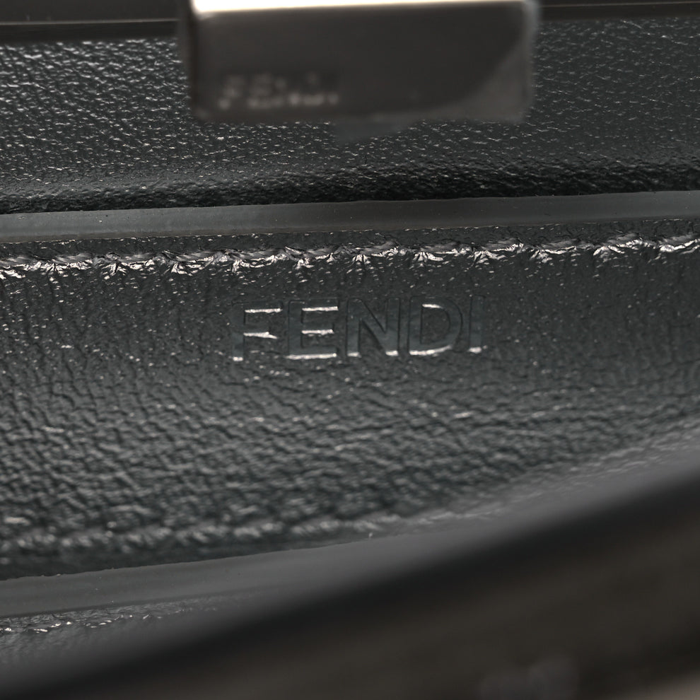 Fendi Crystal Vitello Laminato FF Petite Peekaboo I SEE U Satchel ...