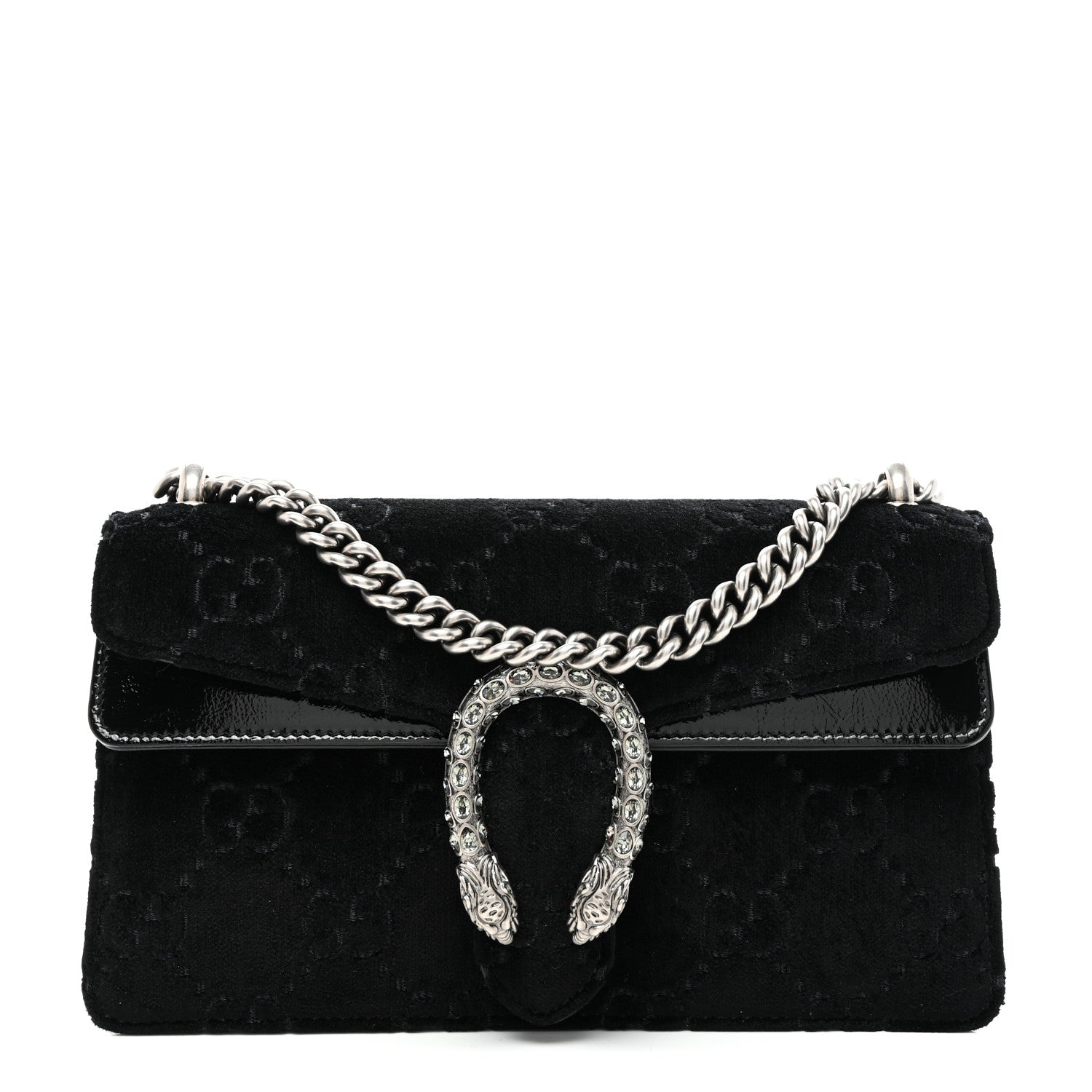 Gucci Velvet Skipper Crystal GG Monogram Small Dionysus Shoulder Bag ...