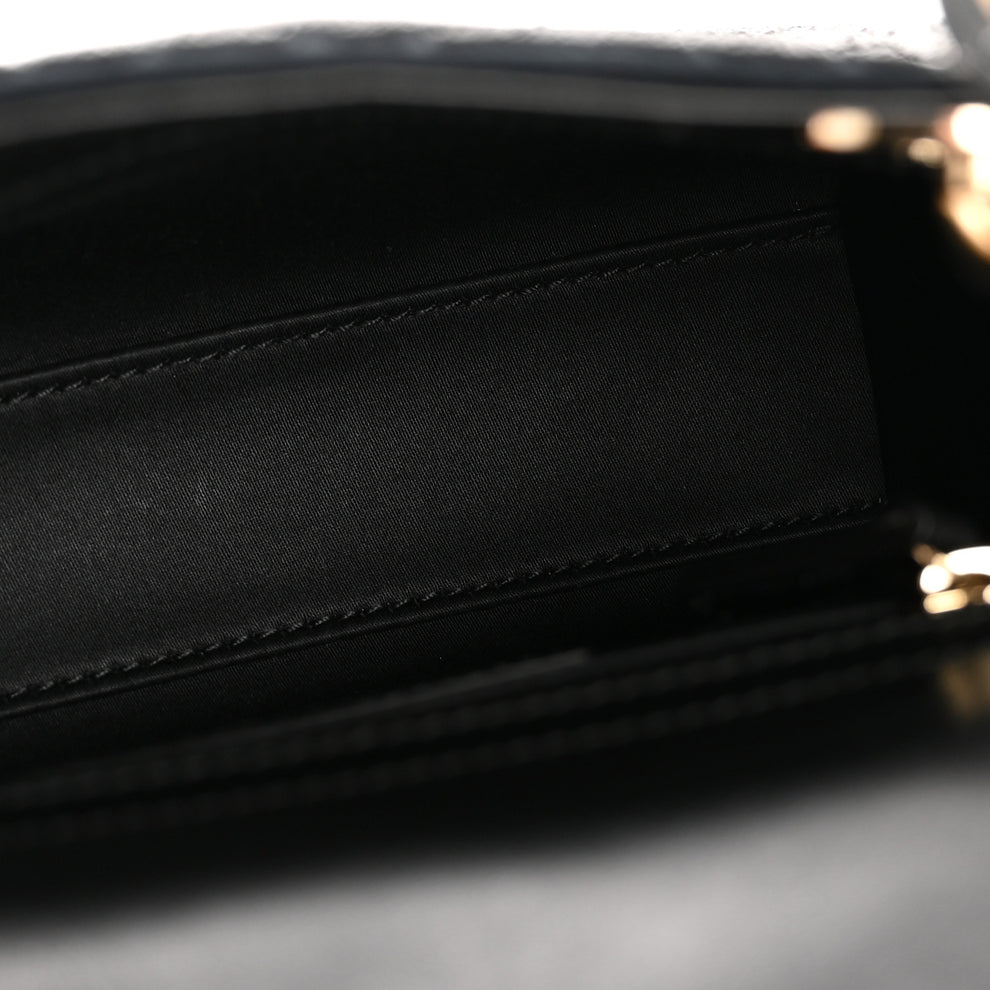 Christian Dior Lambskin Cannage Beaded Embroidery Mini Lady Dior Black ...