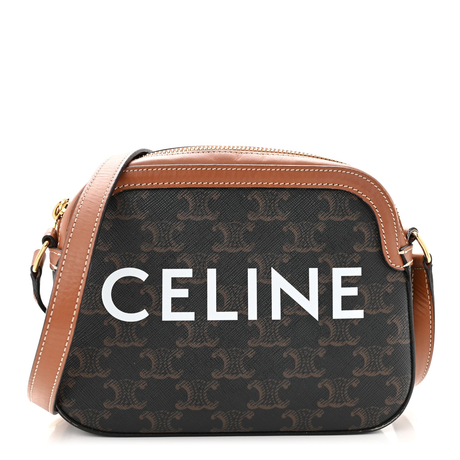 Celine Triomphe Canvas Small Camera Bag Tan 1301541 – FASHIONPHILE
