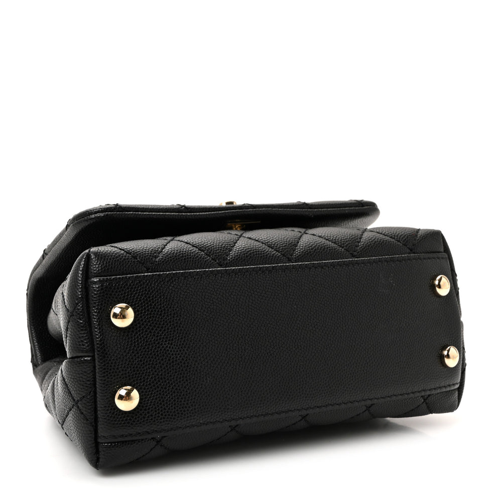 Chanel Caviar Quilted Extra Mini Coco Handle Flap Black 1810383 ...