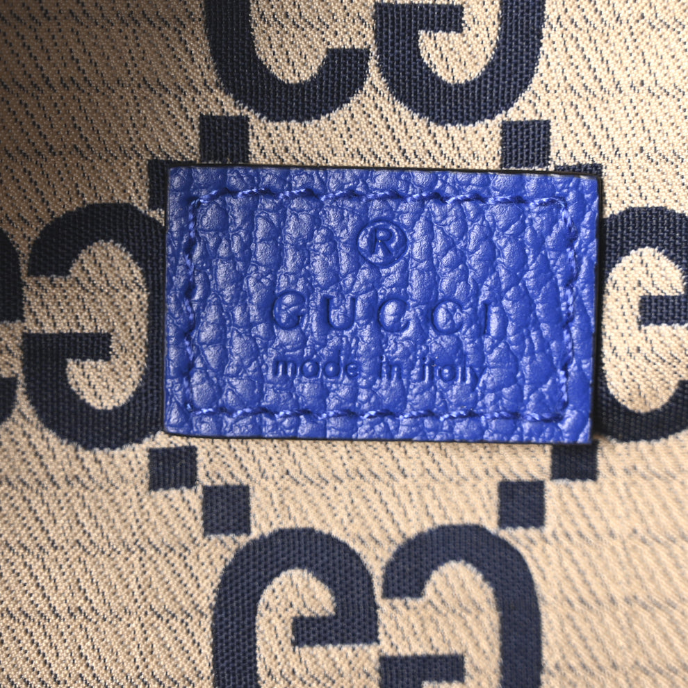 Gucci Recycled Polyester Monogram Jumbo GG Belt Bag Blue 1799474 ...