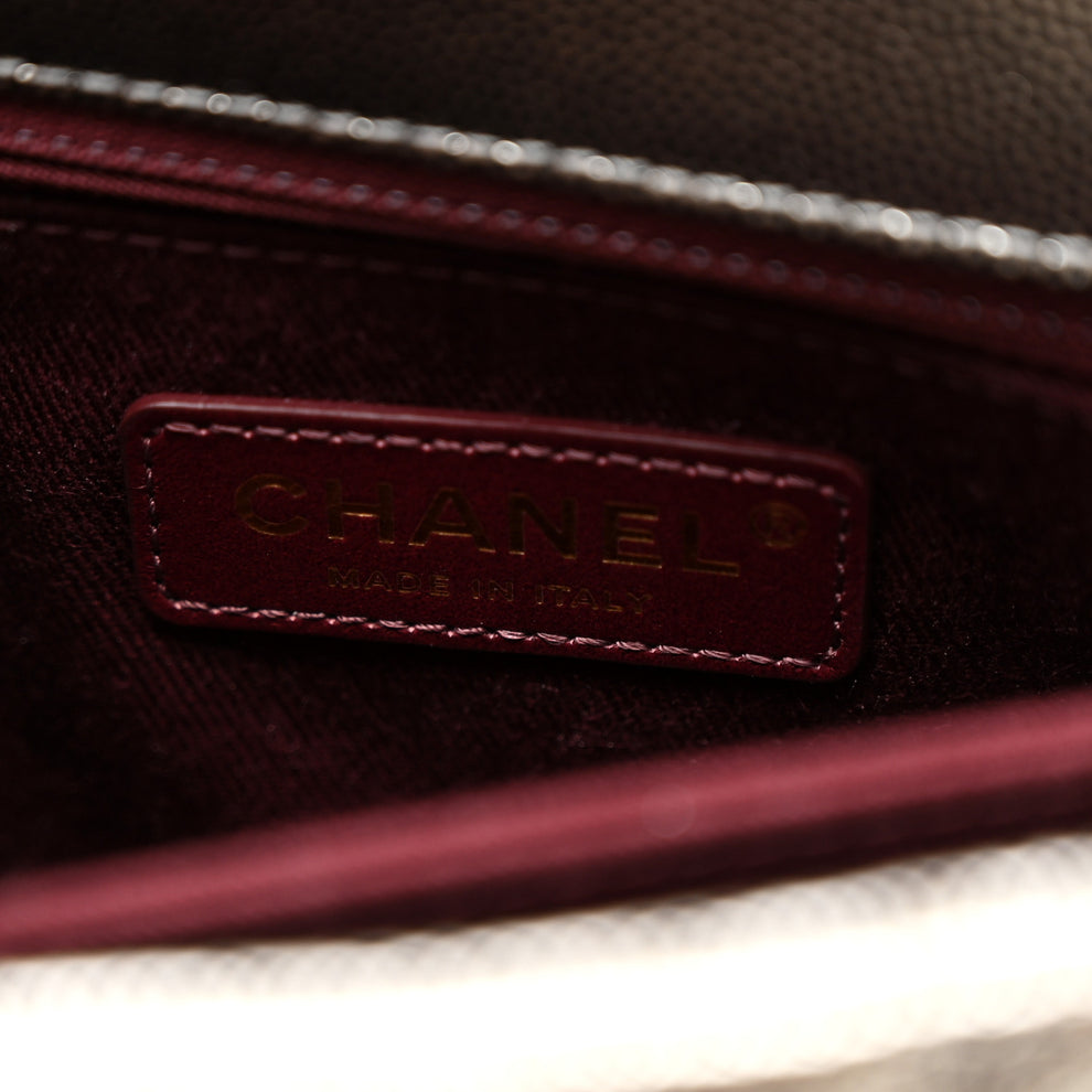 Chanel Metallic Caviar Quilted Mini Coco Handle Flap Silver 1793295 ...
