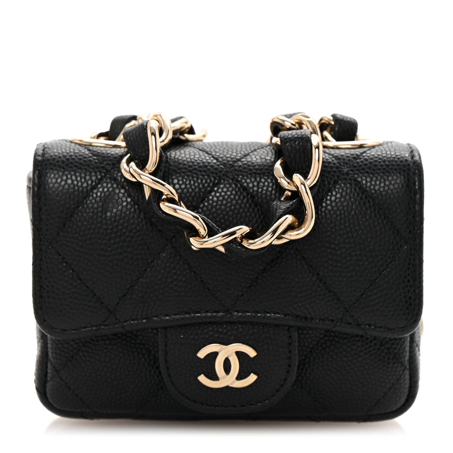 Chanel Caviar Quilted Mini Chain Belt Bag Black 1718211 – FASHIONPHILE