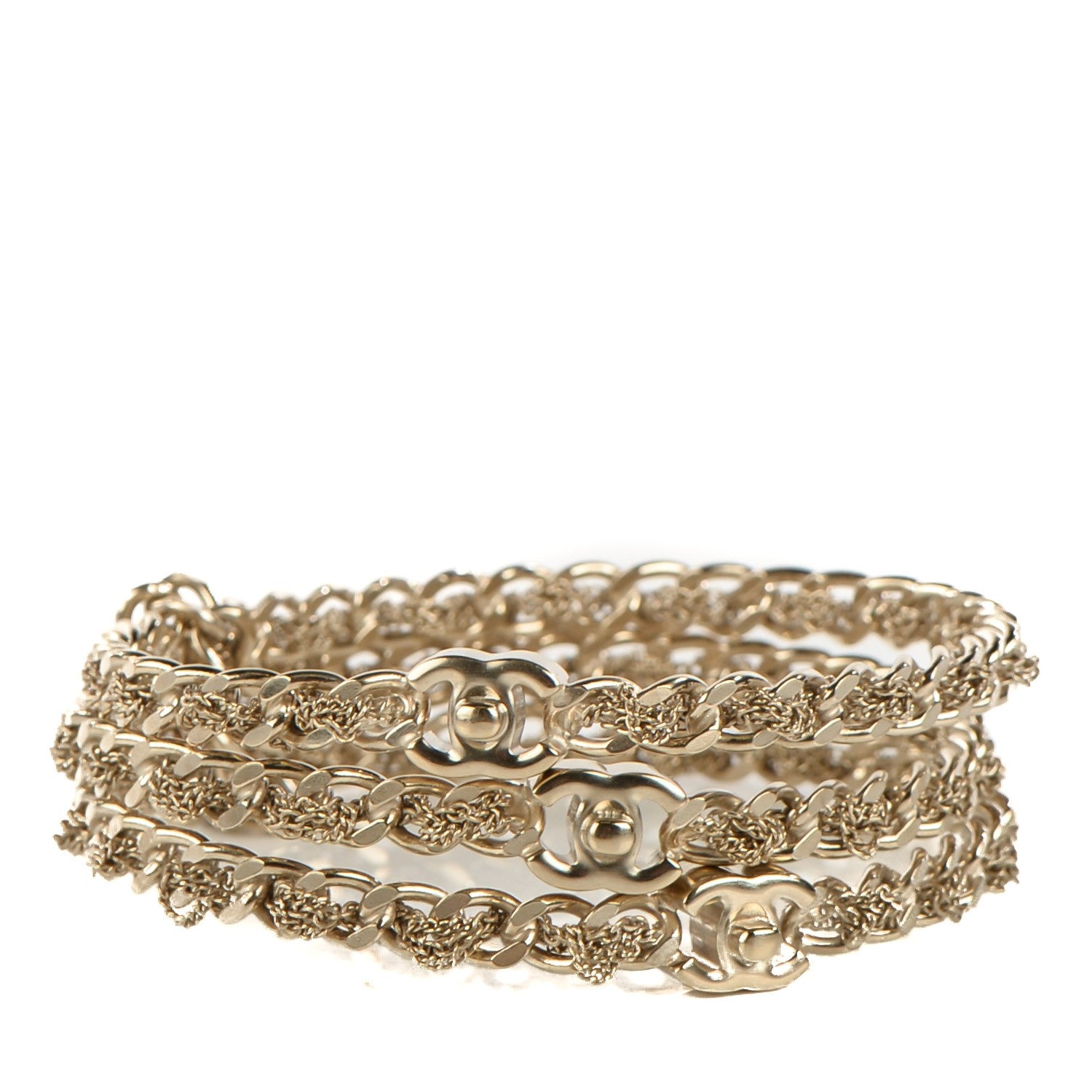 Chanel Chain Bangle Set of 3 Light Gold Medium 112530 – FASHIONPHILE