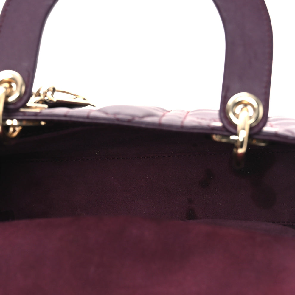 Christian Dior Lambskin Cannage Small Lady Dior Burgundy 1786169 ...