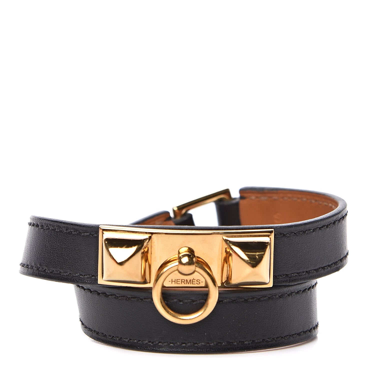 Hermes Chamonix Rivale Double Tour Bracelet S Black 511676 – FASHIONPHILE