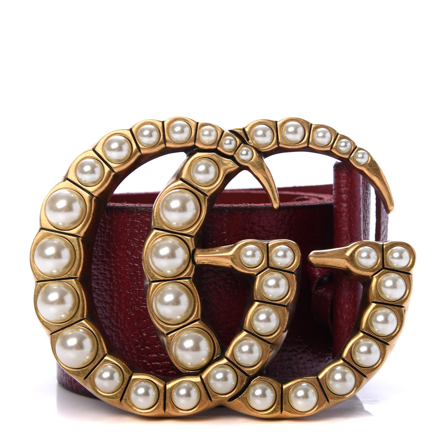 Gucci Cuoio Tusk Lavato Pearl Double G 70mm Belt 95 38 Romantic Cerise ...