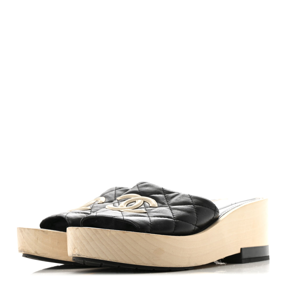 Chanel Lambskin CC Flat Slide Sandals 40 Black 1768168 – FASHIONPHILE