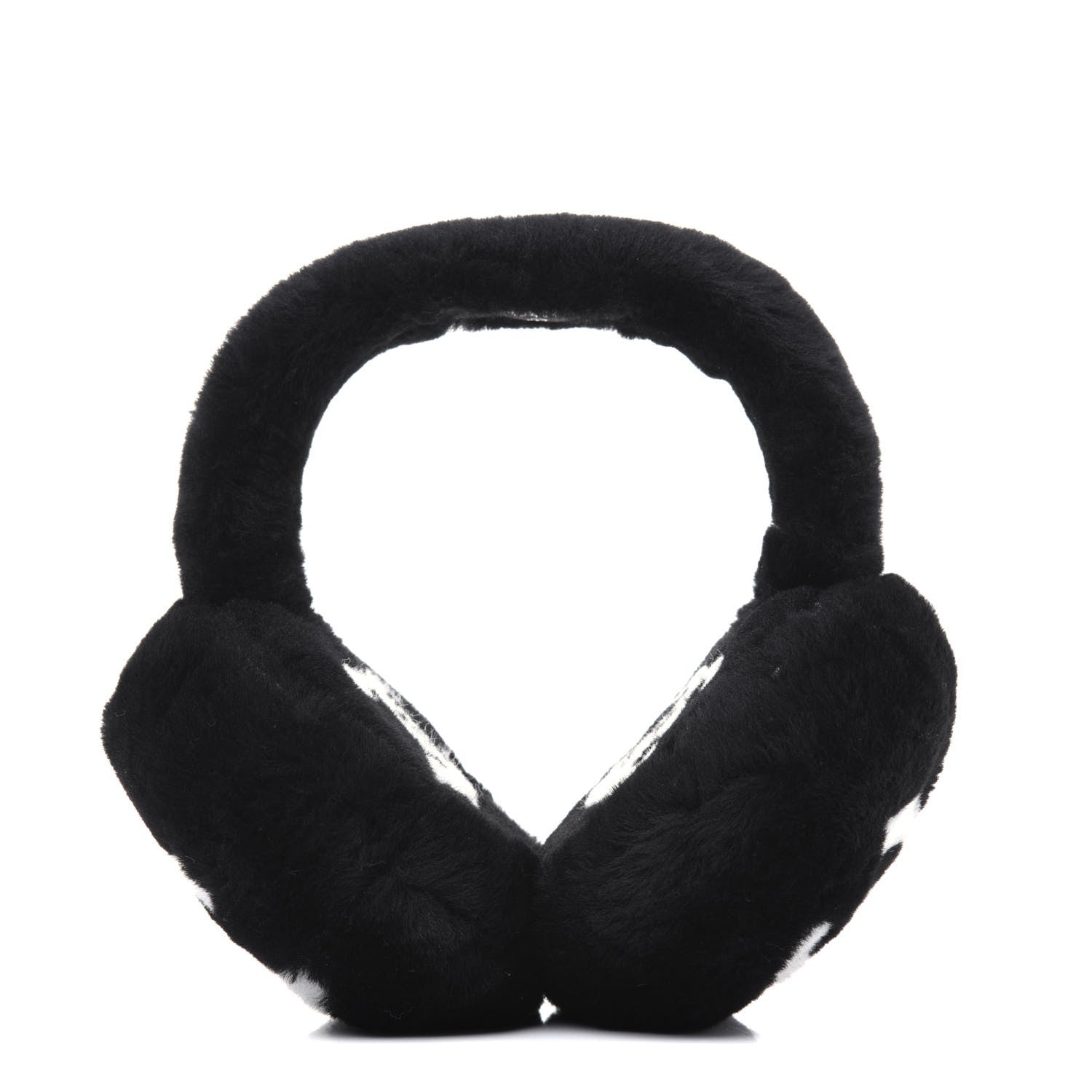 Chanel Shearling CC Ear Muffs Black White 760977 – FASHIONPHILE