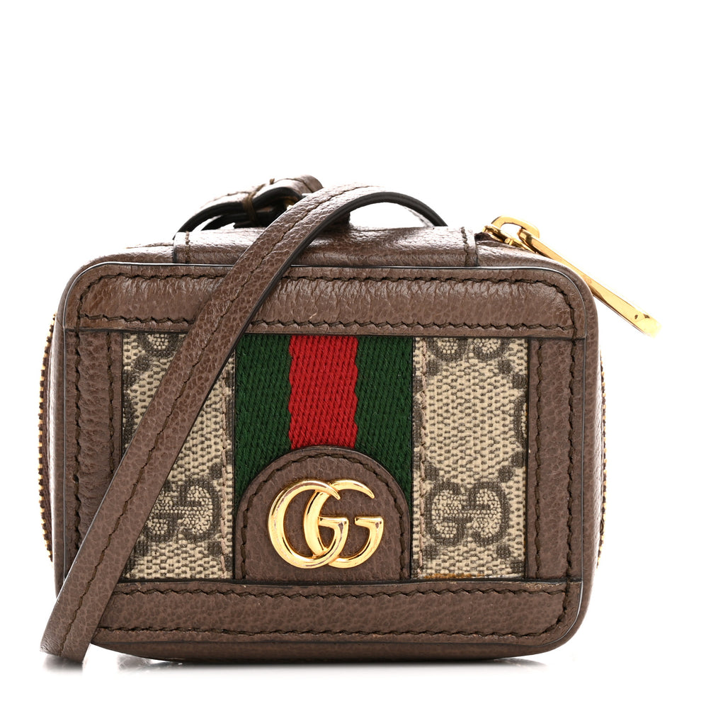 Gucci GG Supreme Monogram Textured Dollar Calfskin Web Ophidia AirPods ...