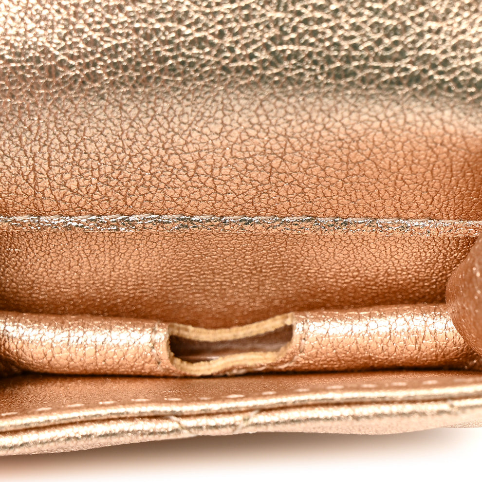 Chanel Metallic Lambskin Quilted Round Clip On Coin Purse Airpods Case ...