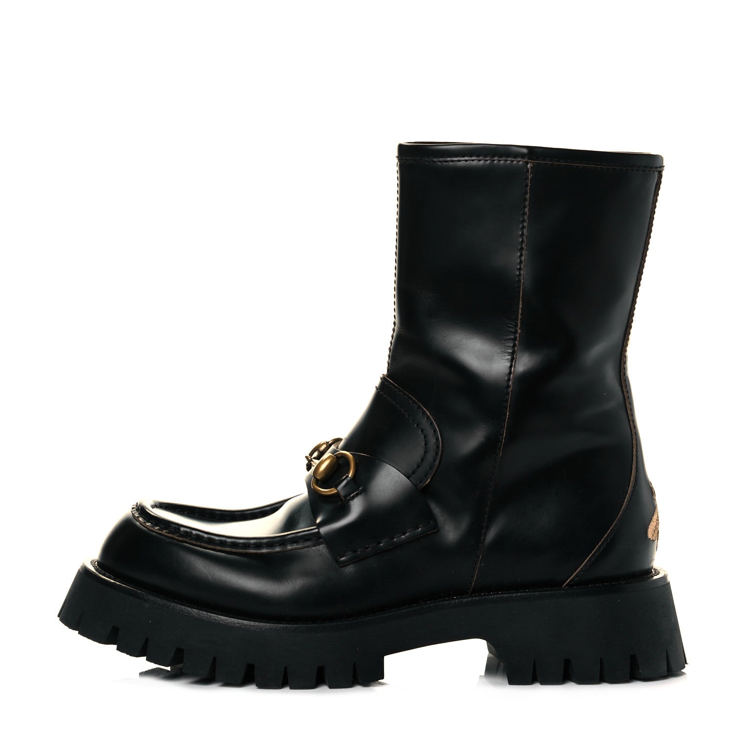 Gucci Cordovan Lux Womens Harald Horsebit 25mm Platform Boots 39 Black ...