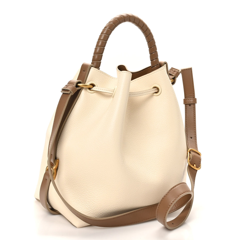 Chloe Grained Calfskin Marcie Bucket Bag Misty Ivory 1794250 – FASHIONPHILE