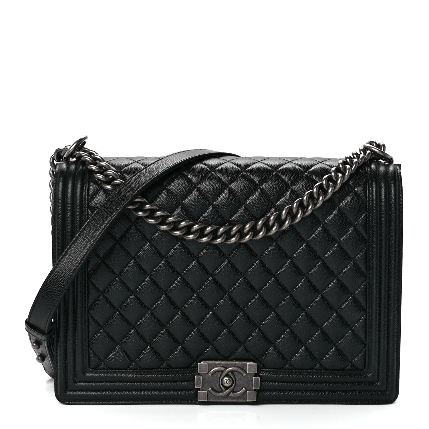 Chanel Caviar Quilted Large Boy Flap Black 1274431 – FASHIONPHILE