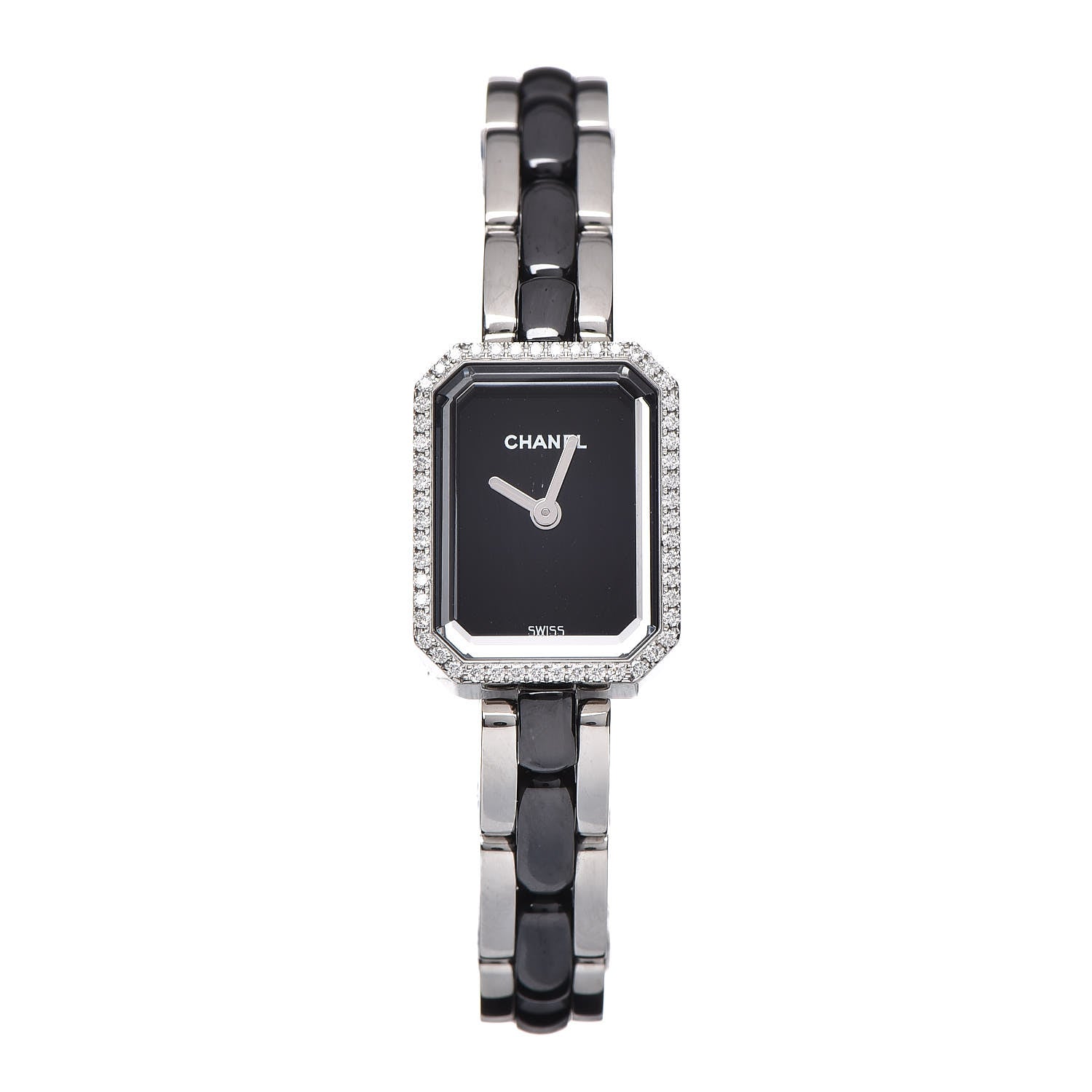 Chanel Stainless Steel Ceramic Diamond Bezel 16mm Premiere Quartz Watch ...