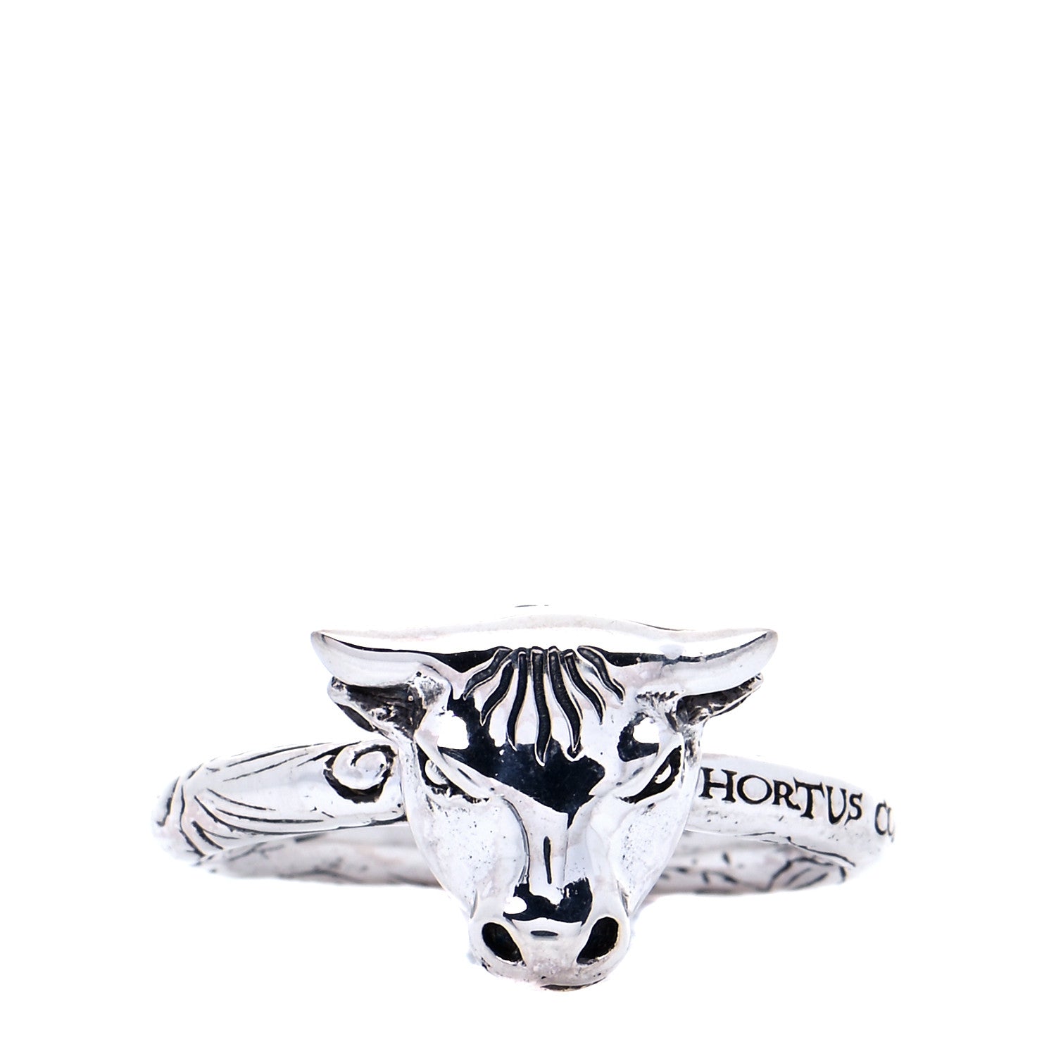 Gucci Sterling Silver Anger Forest Bull's Head Ring 59 8.75 789935 ...