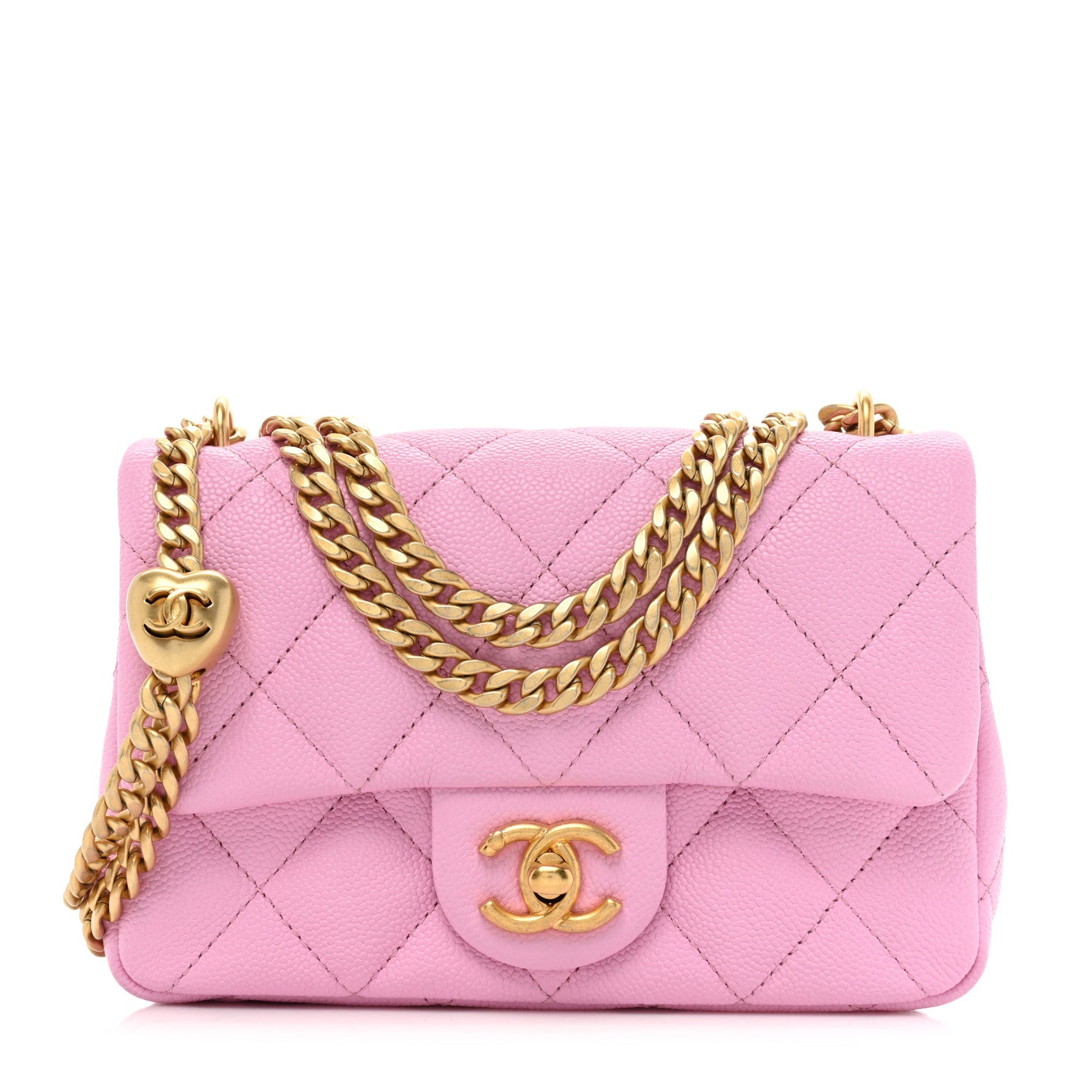 Chanel Caviar Quilted Mini Rectangular Sweetheart Flap Lilac 1297539 ...