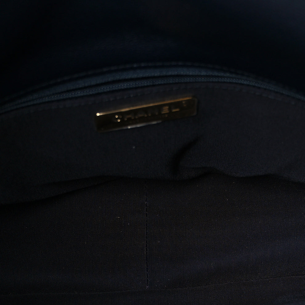 Chanel Goatskin Quilted Large Chanel 19 Flap Navy Blue 1783324 ...