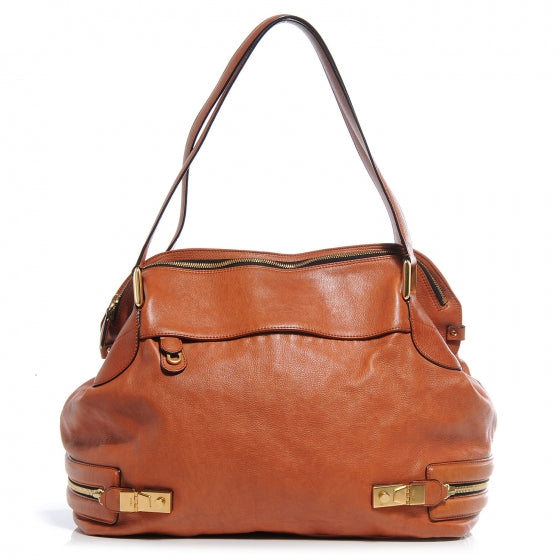 Chloe Leather Cary Zipped Shoulder Bag Whiskey 61595 – FASHIONPHILE
