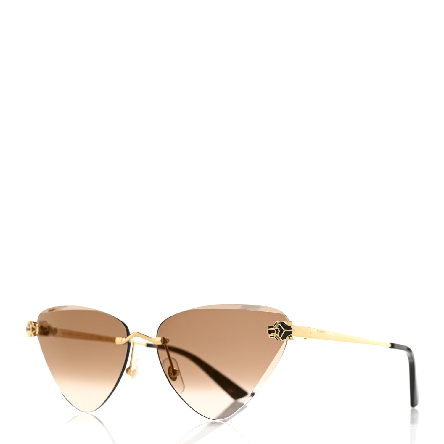 Cartier Panthere De Cartier Cat Eye Sunglasses Gold 1742279 – FASHIONPHILE