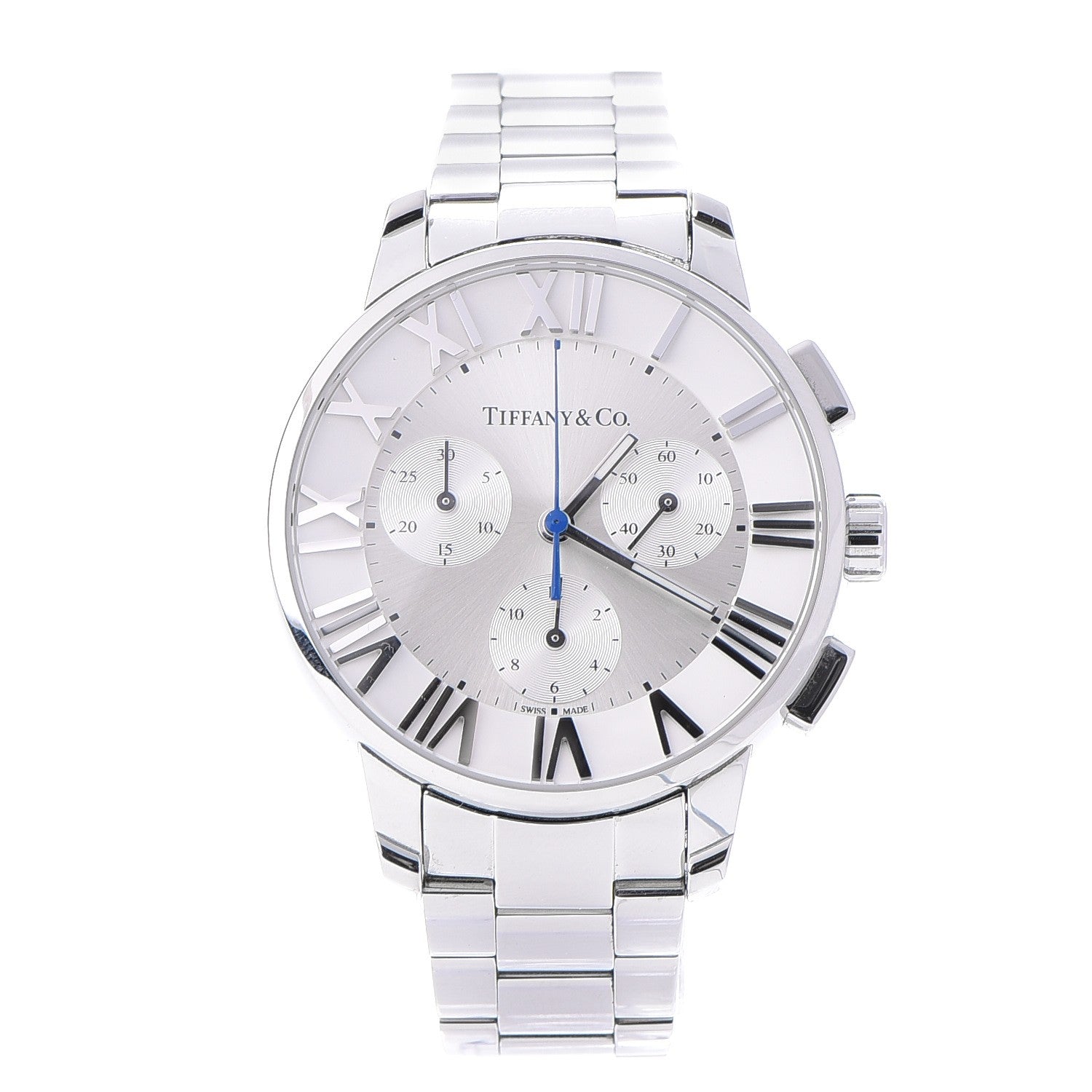 Tiffany Stainless Steel 36mm Atlas Dome Chronograph Quartz Watch 246524 ...