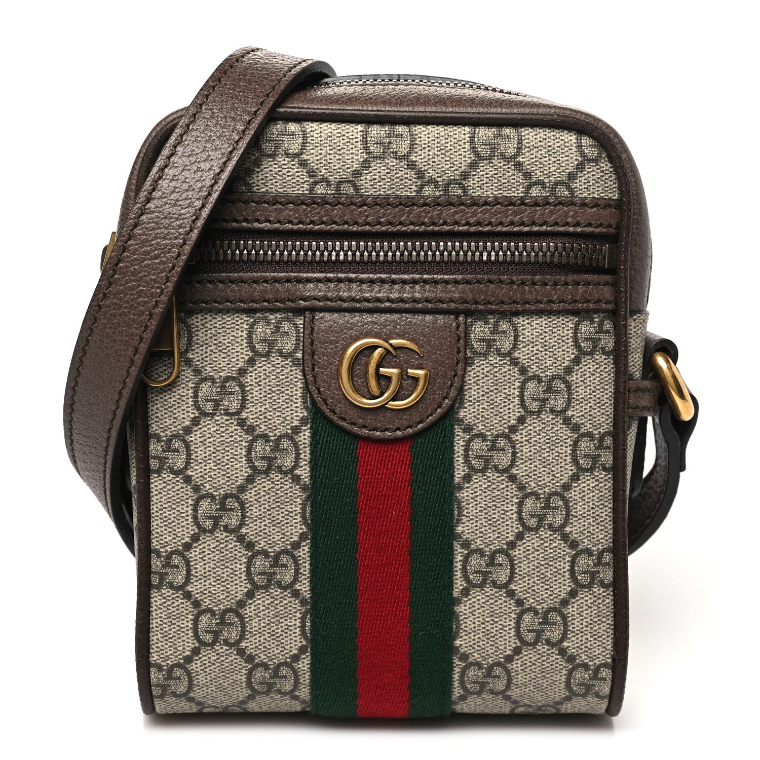 Gucci GG Supreme Monogram Web Mini Ophidia Messenger Brown 1704408 ...