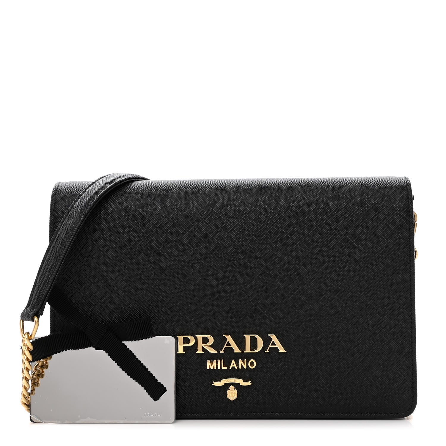 Prada Saffiano Lux Mini Crossbody Bag Black 1275878 – FASHIONPHILE