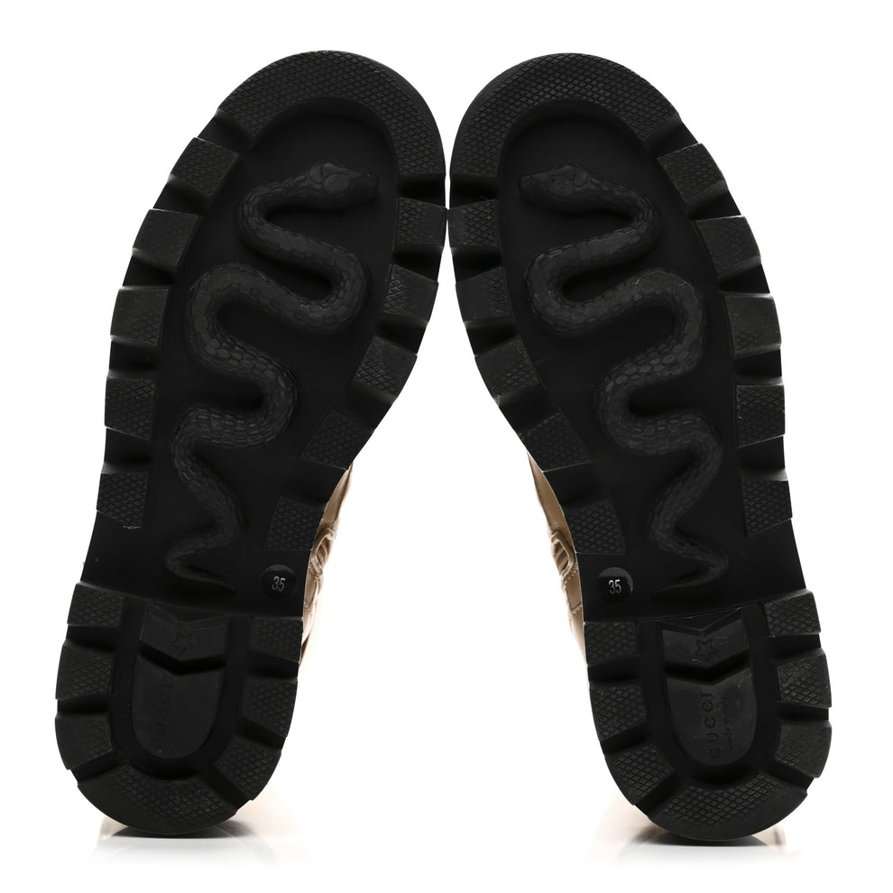 Gucci Nappa Frances GG Matelasse Platform Combat Boots 35 Natural Tan ...