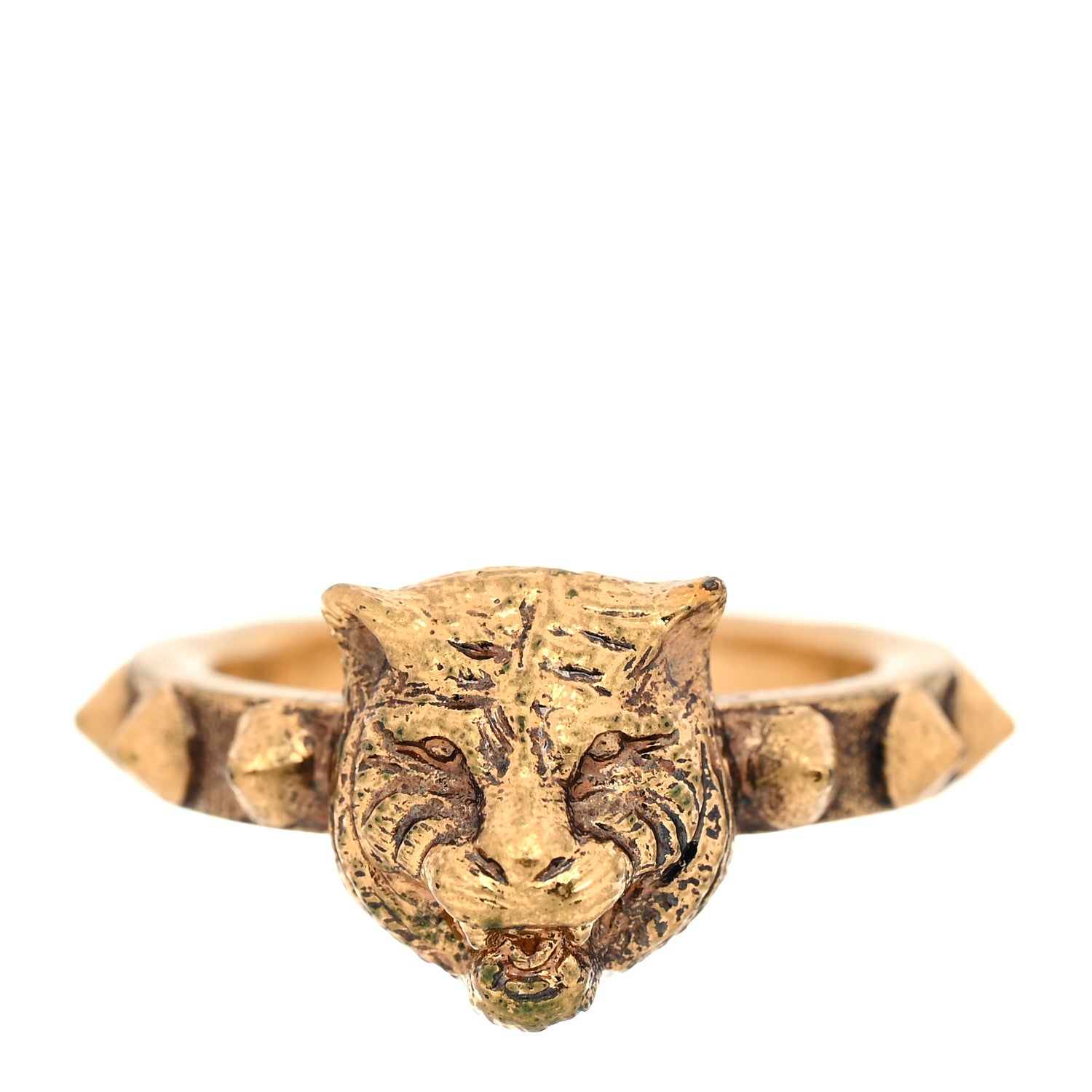 Gucci Feline Head Ring 50 5.5 Aged Gold 1710906 – FASHIONPHILE